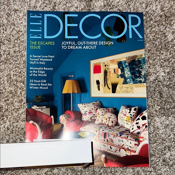 Elle Decor | Accents | Elle Decor Bold Blue And Red Design | Poshmark